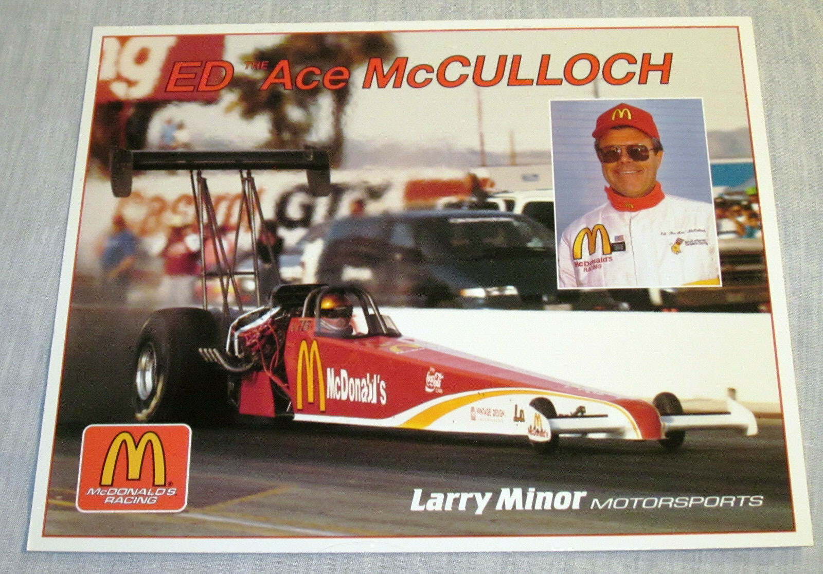 ED THE ACE MCCULLOCH MCDONALDS RACING PROMO CARD | eBay