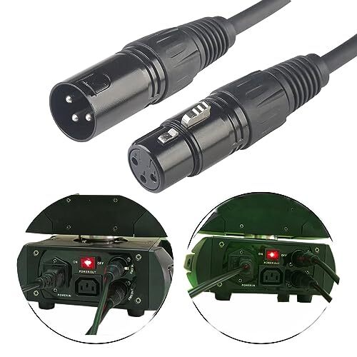 4PCS 1m Long DMX 512 XLR Cable DMX 3.2t 3 Pin True DMX Cable Male to 1M ...