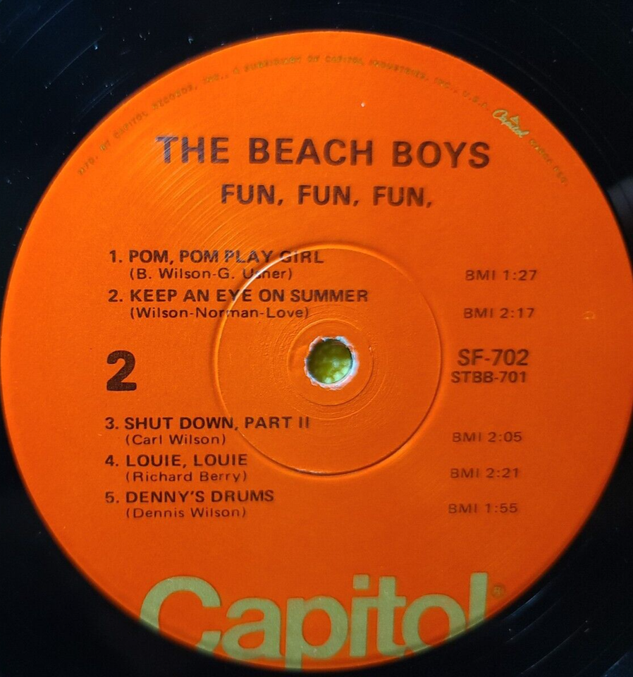 The Beach Boys Fun Fun Fun Capitol SF 702 (VINYL VG+ / JACKET VG) FREE ...