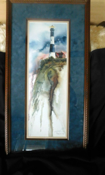 ' Led by the Light ' by Michael Capser Signed Custom Framing LIGHTHOUSE ...