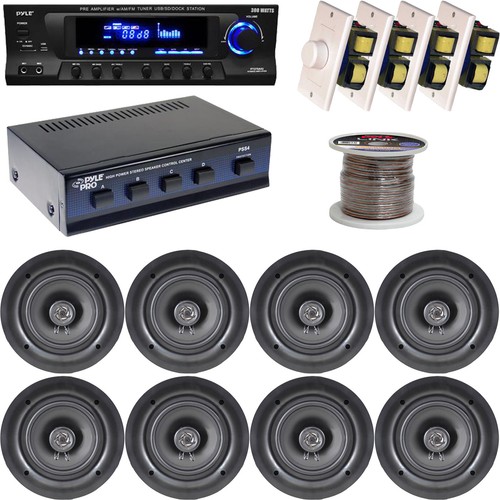 PT270AIU Mp3 USB Receiver, 5.25"In-Ceiling Speakers,Volume Knob,Speaker ...