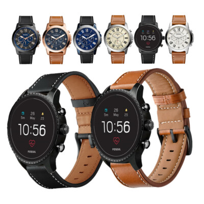 For Fossil Watch Band 18mm 20mm 22mm Classic Genuine Leather Wristwatch ...