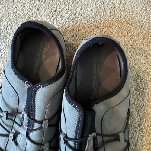 Clarks Springers Gray Leather Slip On Walking Shoes Size 7 Comfort ...