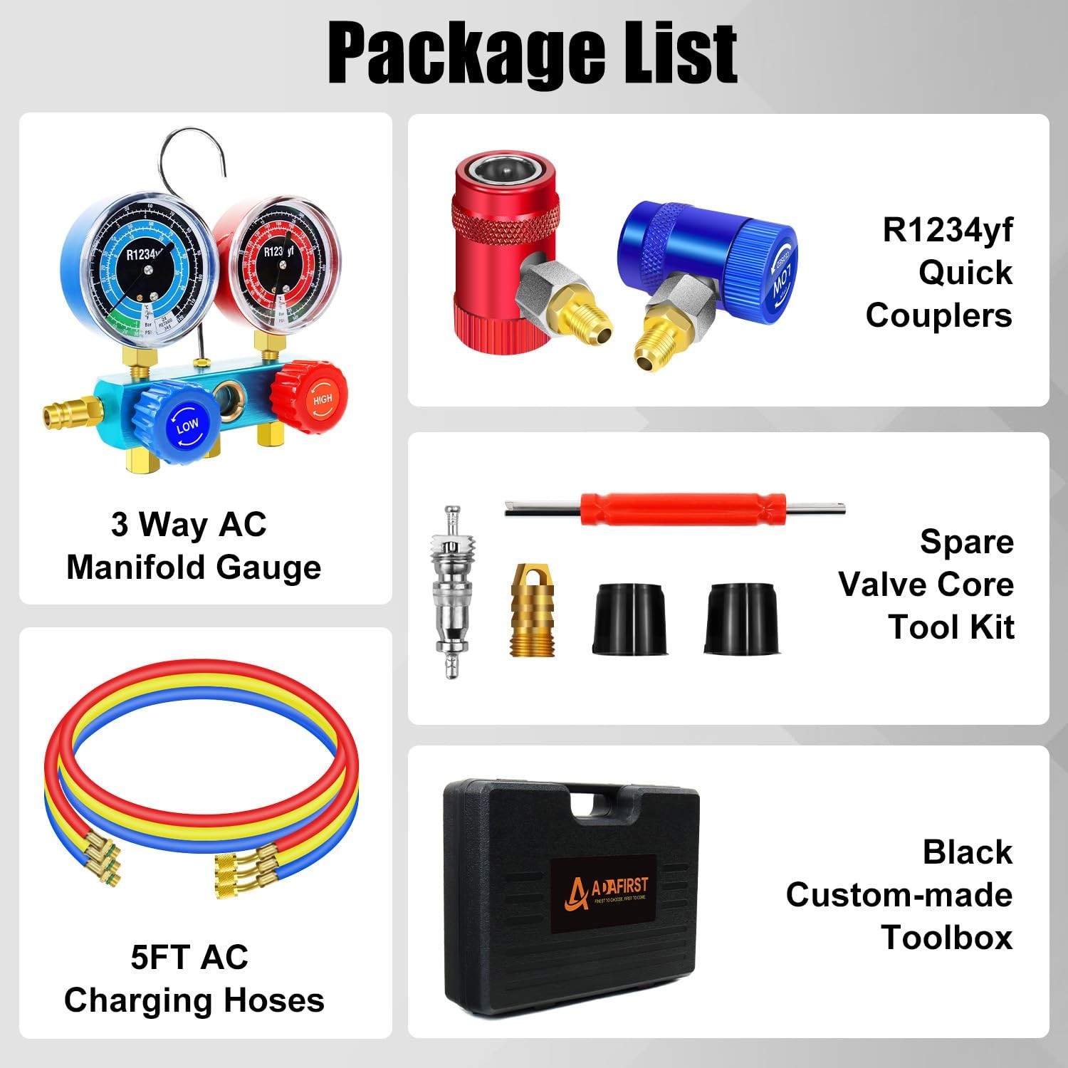 AC R1234yf Manifold Gauge Set, 3 Way Car Air Conditioning 1234yf ...