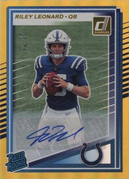 2025 Panini Donruss - Rated Rookie Riley Leonard #341 Gold Autographs ...