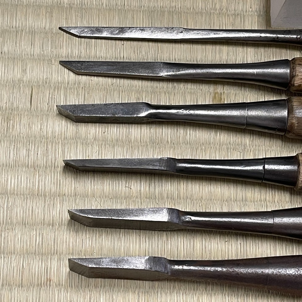 Oire Tataki Japanese NOMI Chisel #367 Lot of 6 Carpentry Wood Tool ...