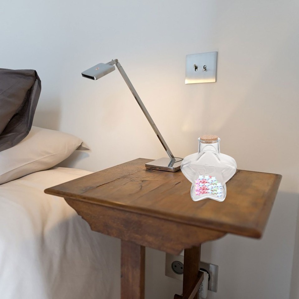 1 Set Paper Star Strips Origami Paper with Glass Jar Girls Room Decor ...