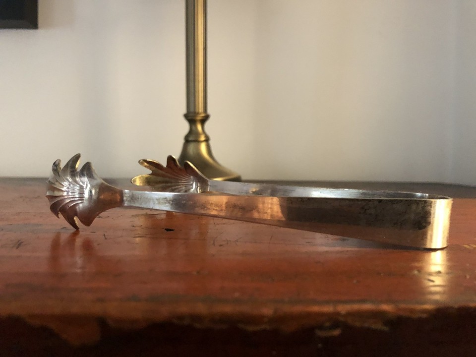 Vintage Silver Coloured Ice Tongs With Claw Pattern | eBay