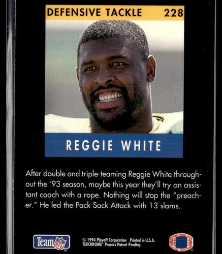 1994 Playoff #228 Reggie White Football Card 0601H | eBay