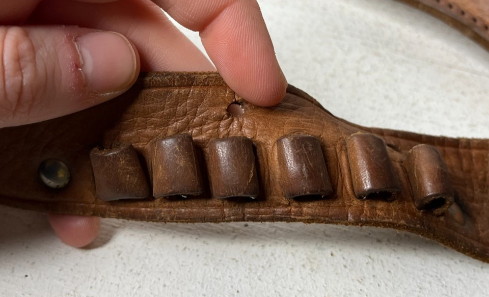 VTG 1950s 1960s Child's Brown Leather Toy Cap Gun Belt Holster Swivel ...