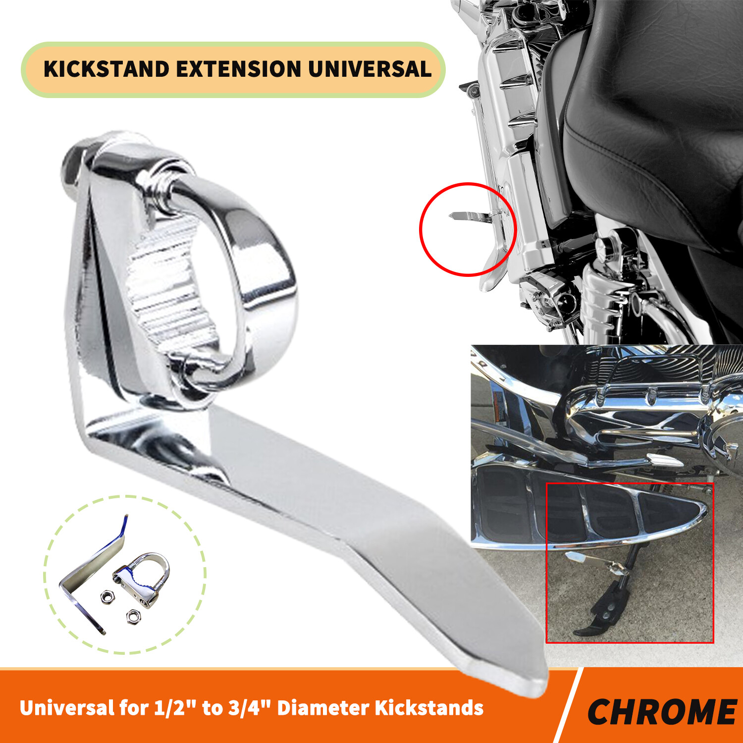 Universal Kickstand Extension Kit For Kawasaki Vulcan 1500 Suzuki ...