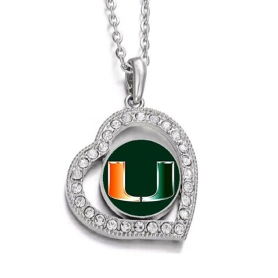 Miami Hurricanes Womens Sterling Silver Link Chain Necklace With ...