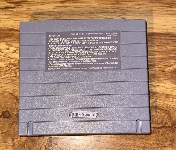 Super Game Boy (Super Nintendo, 1994) SNES Cartridge Adapter SNS-027 ...
