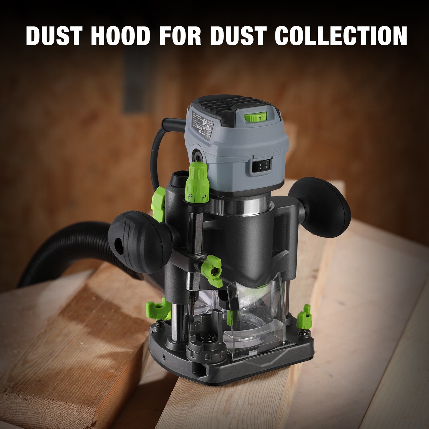 WORKPRO Compact Router Combo Kit 6.5 Amp Compact Router Fixed Base ...