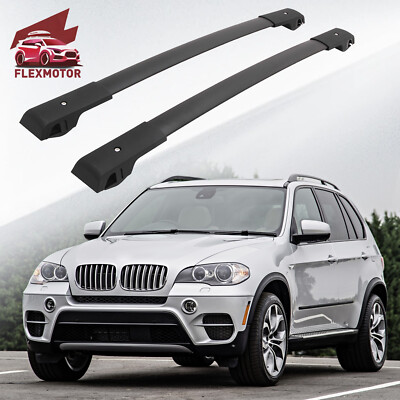 2pcs Black Aluminum Cross Bar Fit for BMW X5 E70 2005-2010 Roof Rail ...