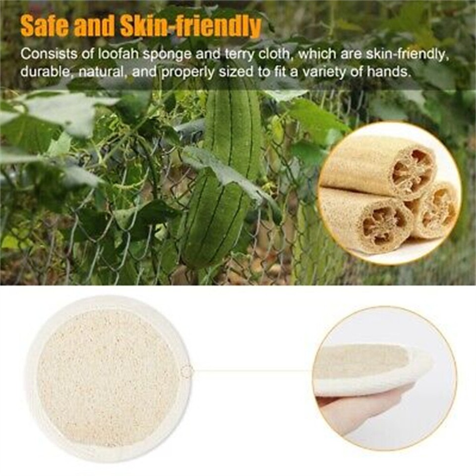 5-20X Exfoliating Natural Loofah Pads Luffa Body Facial Sponge Scrubber ...