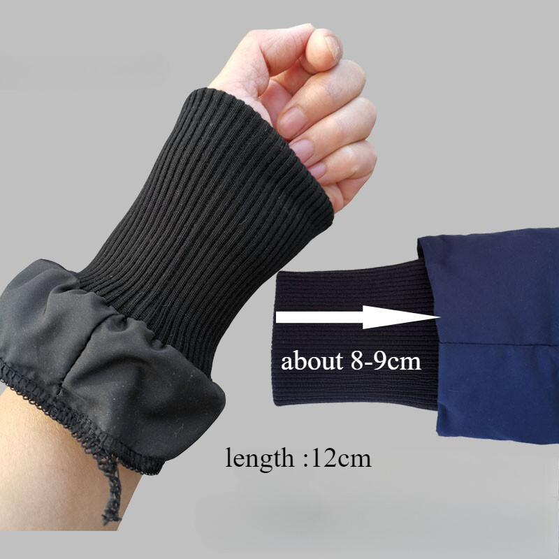 2x Windproof Ribbed Cuffs Soft Warm for Down Jacket Thick Sleeve Cuff ...