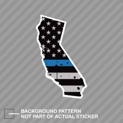Distressed Thin Blue Line California State Shaped Subdued US Flag ...