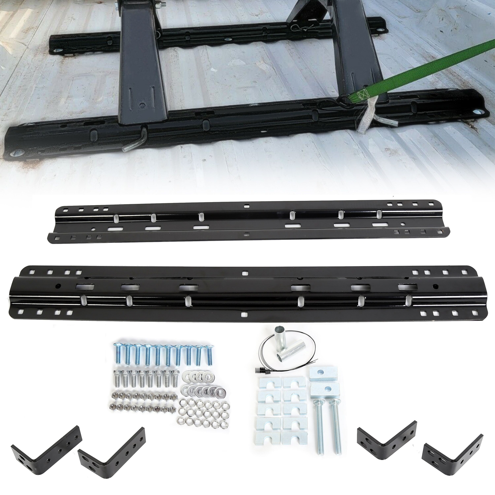 5th Fifth Wheel Mounting Rail Kit Trailer Hitch Mount Steel For Reese ...