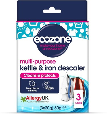 Ecozone Kettle & Iron Descaler | Easy Use Sachets | Powerful Limescale Removal | eBay UK