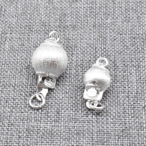 4pcs of 925 Sterling Silver Matte Satin Stardust Ball Clasp for ...