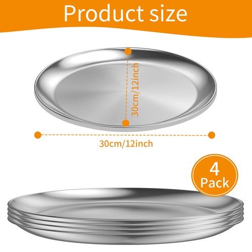 Pizza Pan 4Pcs Stainless Steel Pizza Pan Set Round Pizza Tray Rust ...