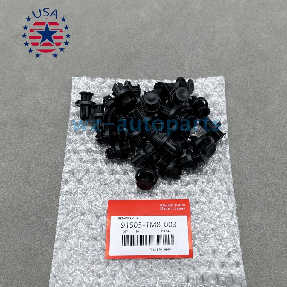 New! 30PCS OEM FOR HONDA BUMPER / UNDER COVER RETAINER CLIP 91505-TM8 ...