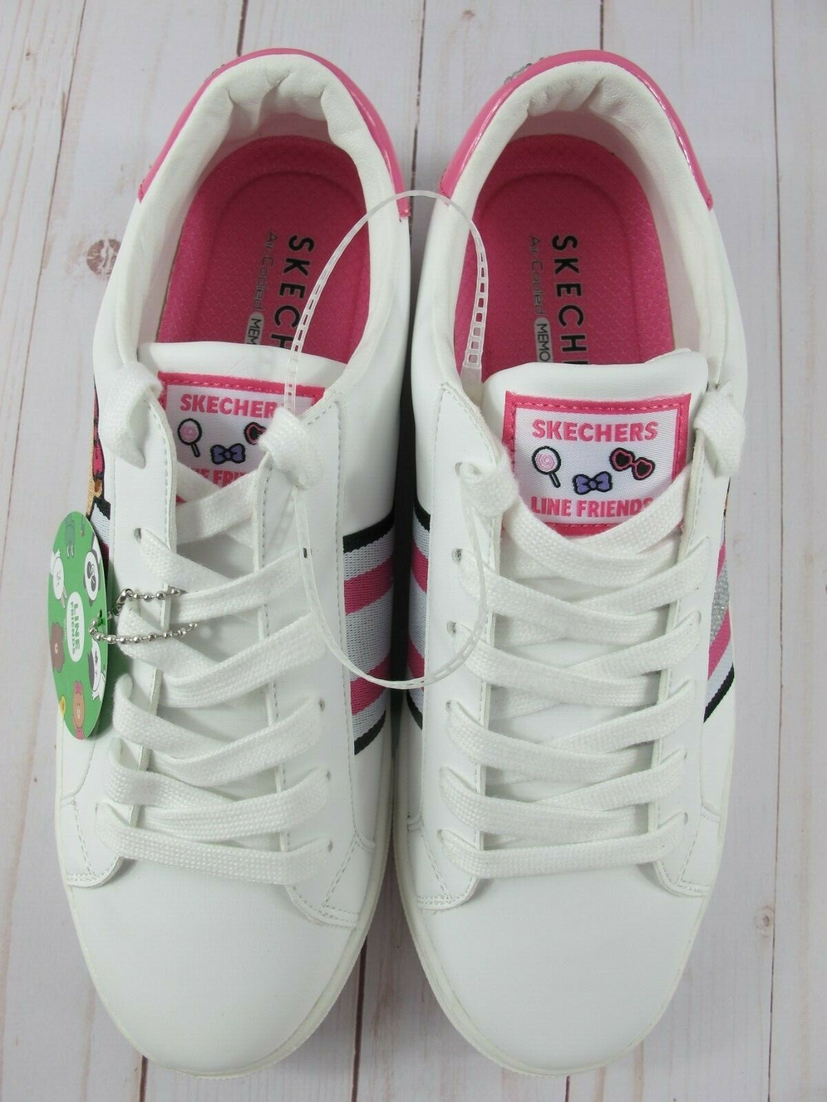 Skechers Line Friends Choco White Leather Shoes ~ Size 9 | eBay