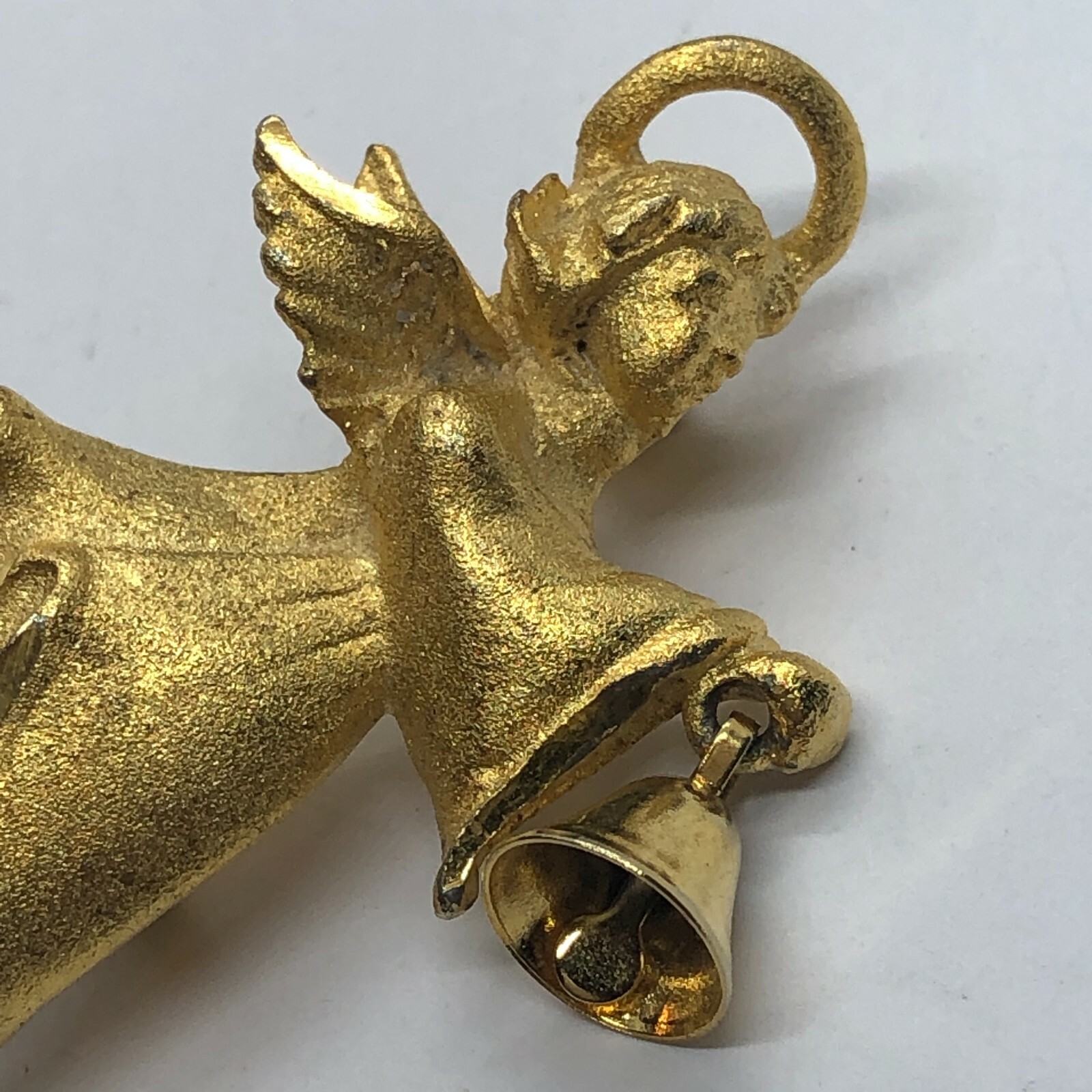 RR Signed Vintage Gold Tone Bell Ringing Angel Brooch / Pin | eBay