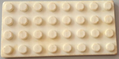 LEGO 1 x VINTAGE WHITE 4 x 8 PLATE WAFFLE BOTTOM - 3035old + FREE ...