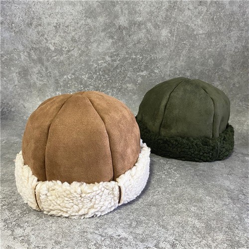 Trendy Retro Unisex Thick Lamb Wool Dome Melon Hat Brimless Beanie Cap ...