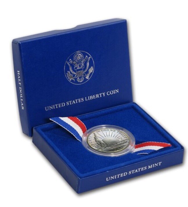 1986-S Statue of Liberty Half Dollar Clad Commemorative Proof With Box ...
