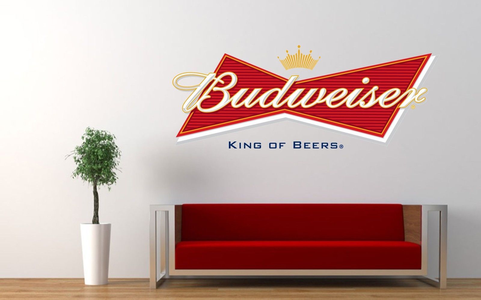 BUDWEISER Wall Sticker Beer Kitchen Bar UK SELLER Art Decal Mural ...