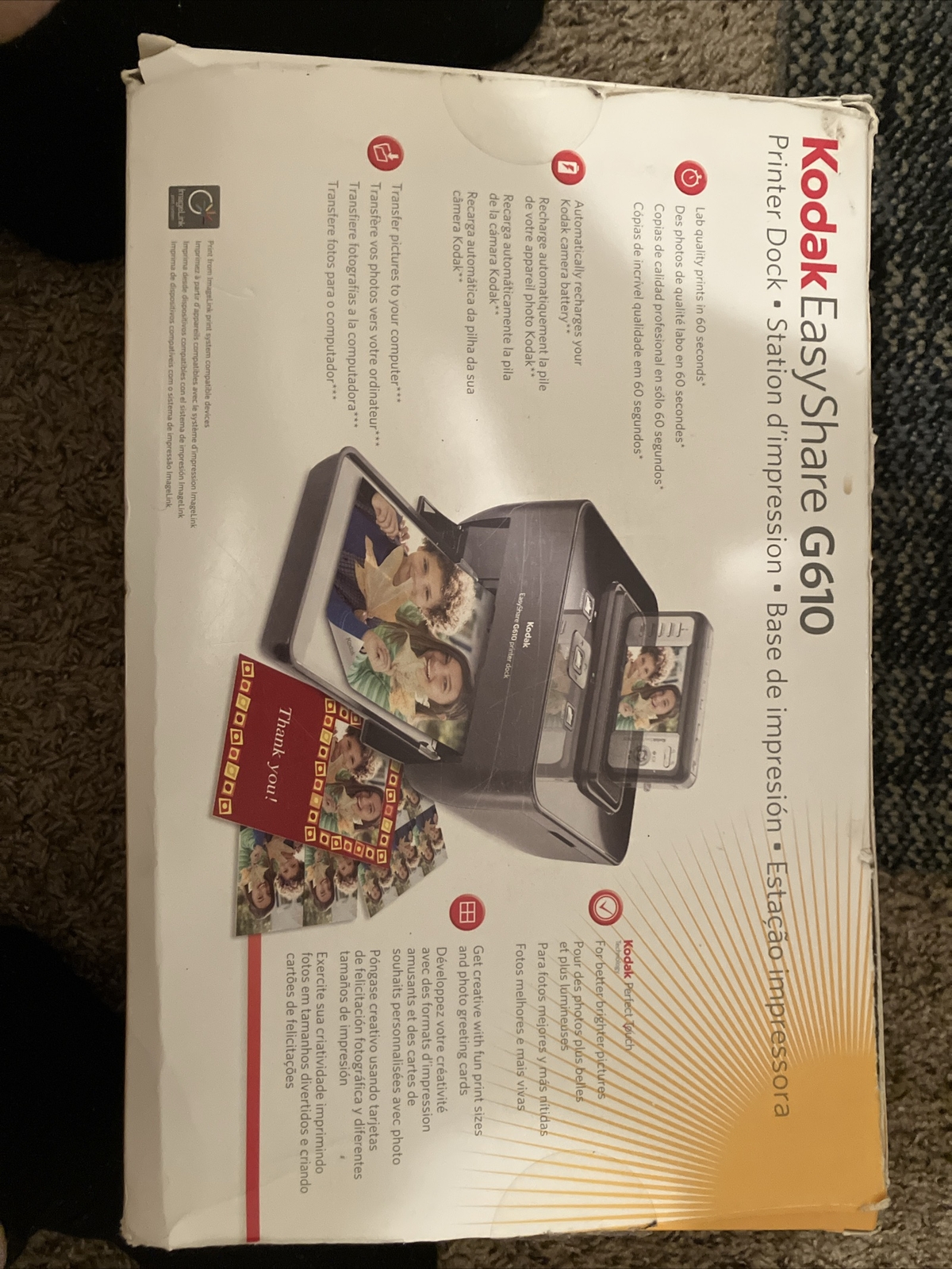 Kodak EasyShare Dock G610 Digital Photo Thermal Printer for sale online ...