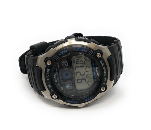 Casio Men's 200M WR 5 Alarms World Time Watch AE2000W-1AV New Old Stock ...