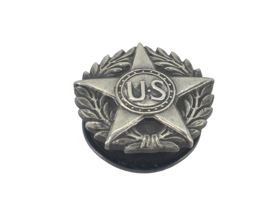 VTG WWI USA ARMY AEF WOUNDED HONORABLE DISCHARGE SILVER BADGE LAPEL ...