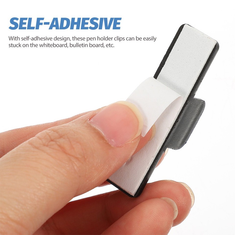 10pcs Pen Holders for White Board Adhesive Pen Holder Clip Whiteboard ...