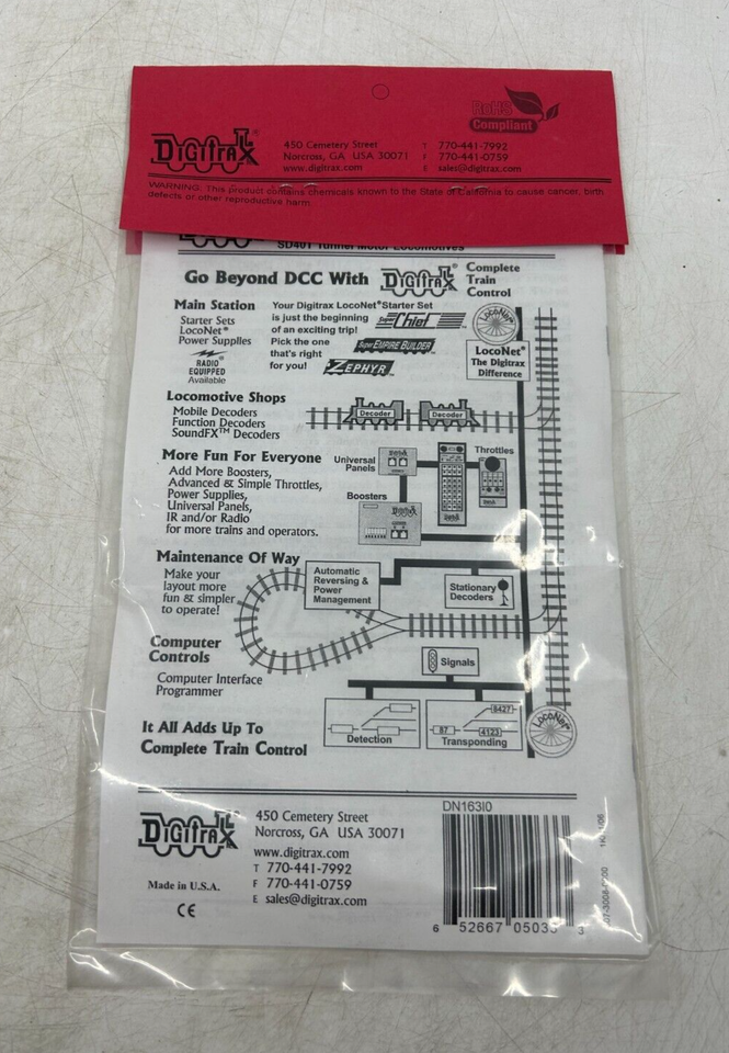 (H) #7A - Digitrax DN163I0 Decoder - N Scale - NEW & SEALED | eBay