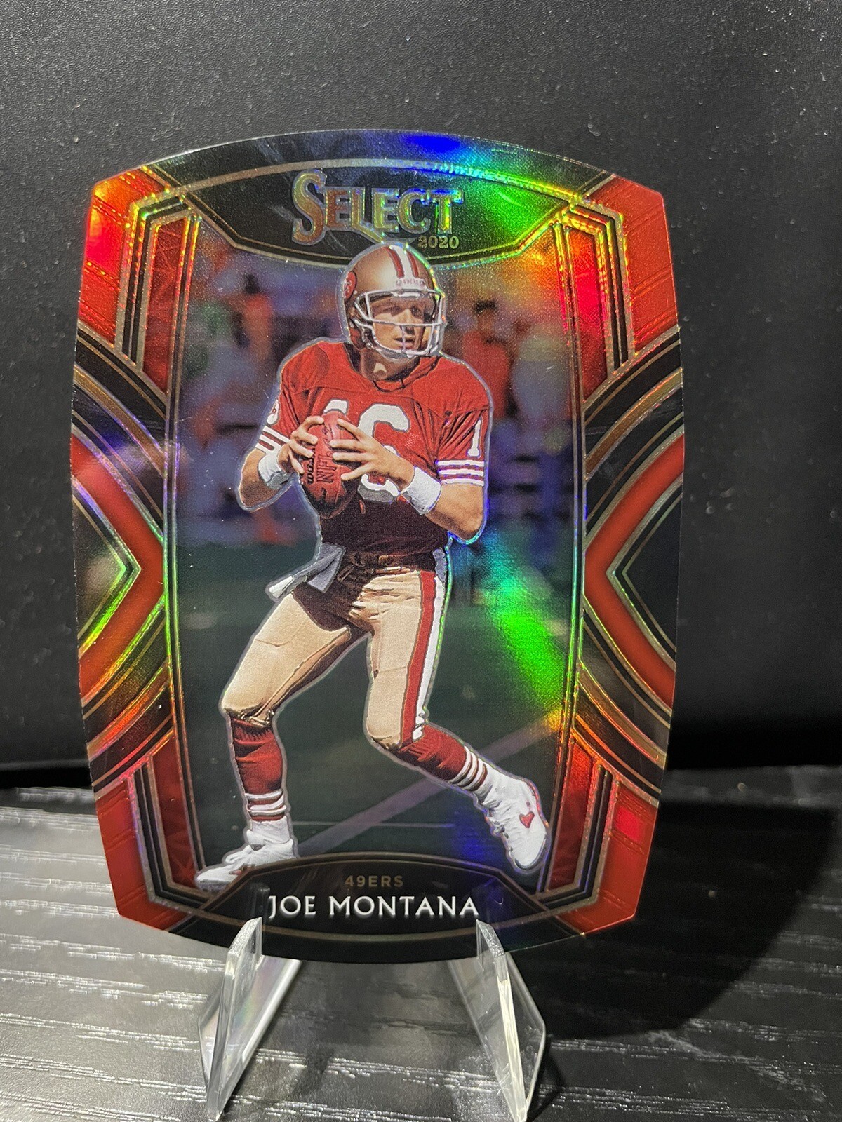 2020 Panini Select - Club Level Red Prizm Die-Cut #219 Joe Montana for ...