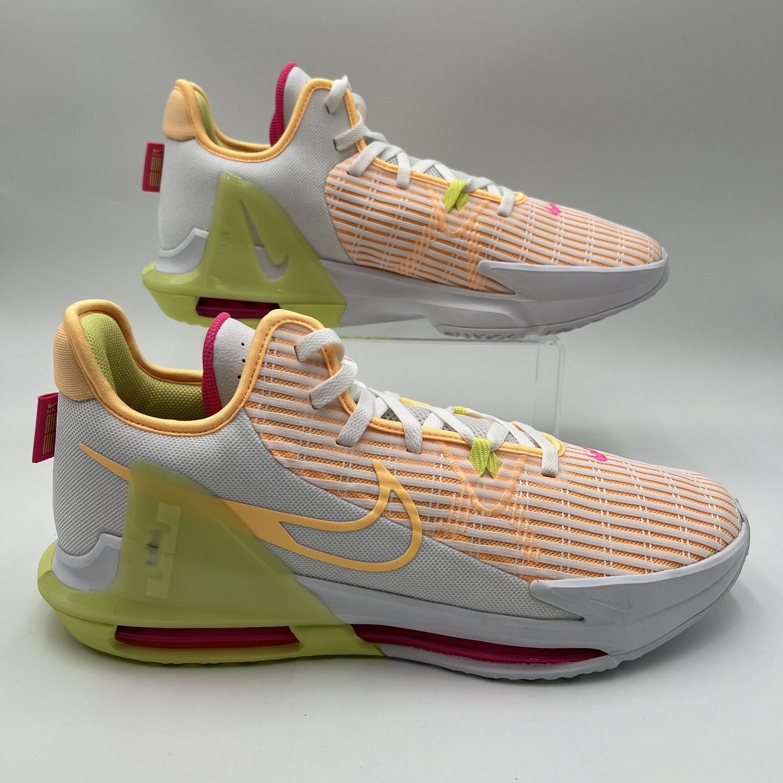 Nike Men's Sz 13 LeBron Witness VI Lemon Twist White Basketball Shoes ...