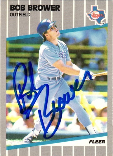 Bob Brower Signed 1989 Fleer MLB Baseball Card #514 Rangers AUTO | eBay