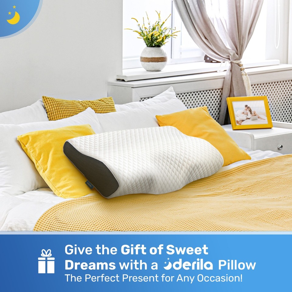 | DERILA® | Memory Foam Pillow OR Additional Pillowcase. Ergonomic Neck ...