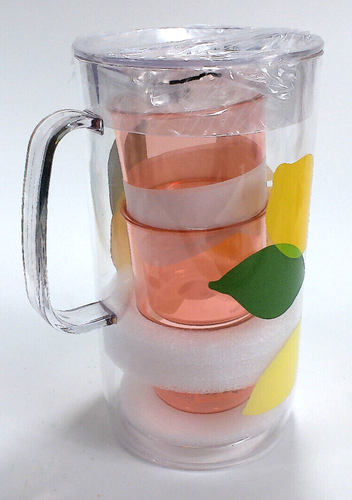 Kate Spade Lemonade Pitcher (58 Oz) W/2 Cups (12 Oz) Plastic Acrylic ...