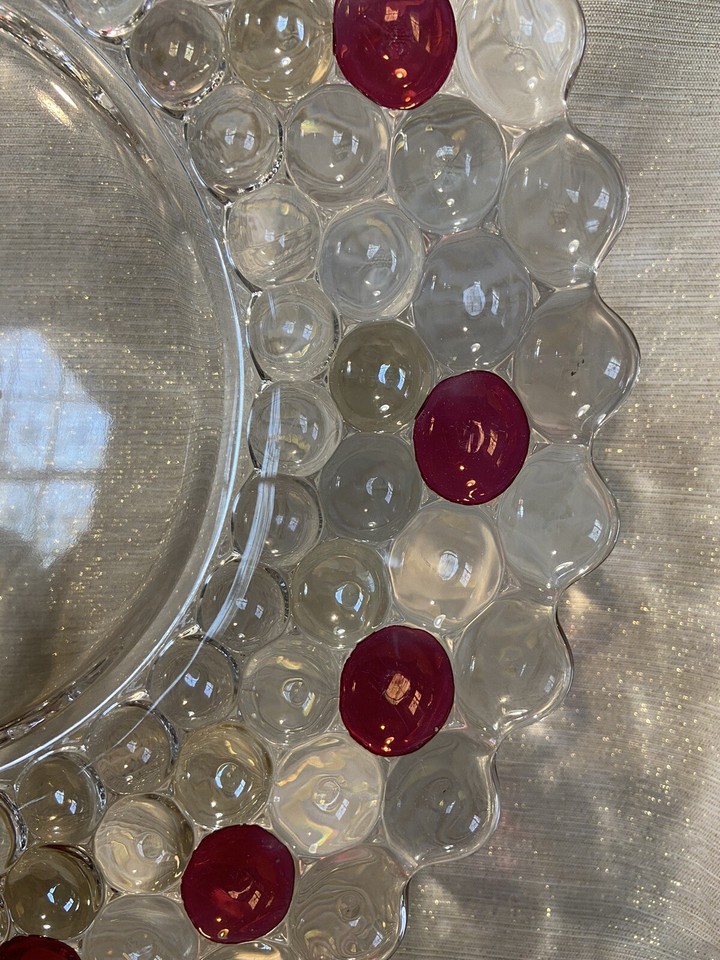 Vintage Westmoreland Glass Thousand Eye Red/gold Flashed Torte Plate ...
