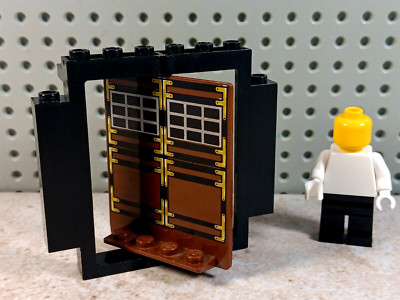 LEGO Bridge GATE SPINS Stone Tower 1998 6089 Black with Wood Door Brass ...