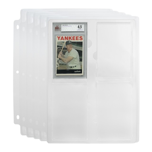 5 Beckett BGS BVG Graded Card Holders Slab Binder Pages Ultra Sturdy ...