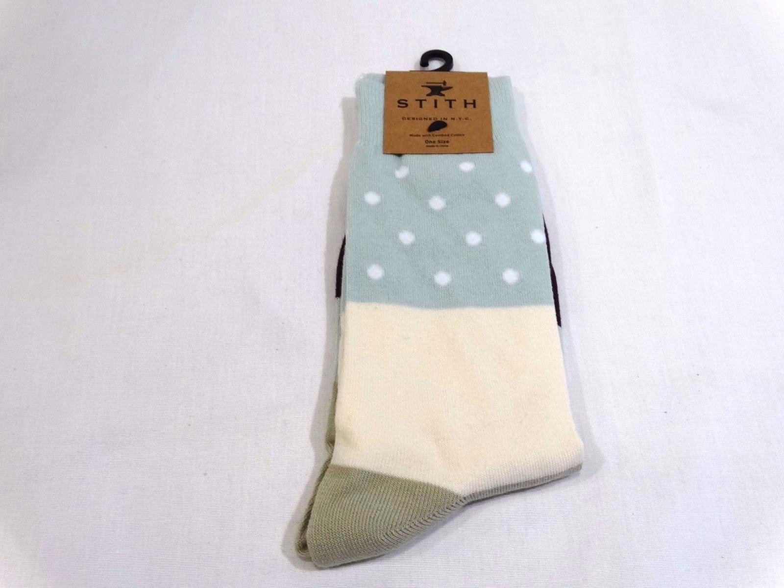 Stith Mens Dot Block Printed Dress Socks Natural Combo One Size | eBay