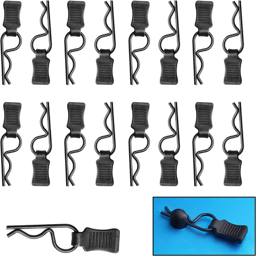 Hobbypark 50Pcs Universal RC Car Body Clips W/Pull Tabs Black R Pins ...
