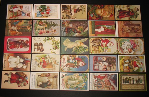 Nostalgic Christmas Reproduction Postcard Lot of 25 Evergreen Press ...