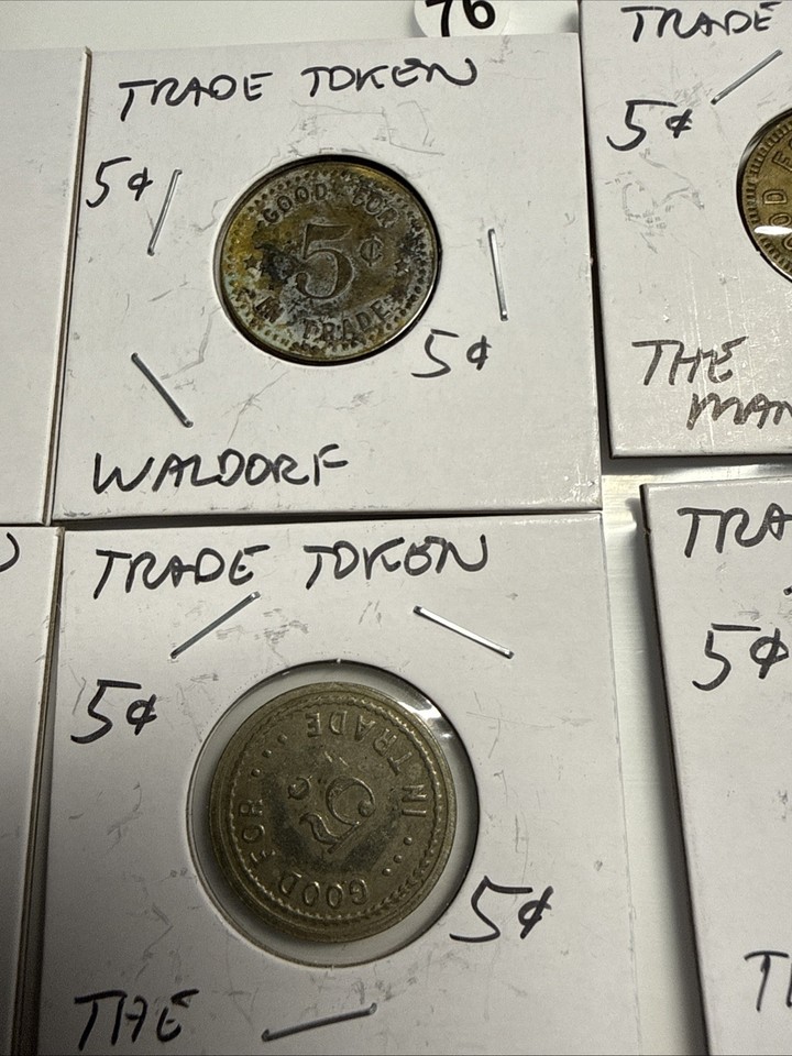 12 Vintage Assorted Lot of Assorted Trade Tokens. The Manhattan Sport ...
